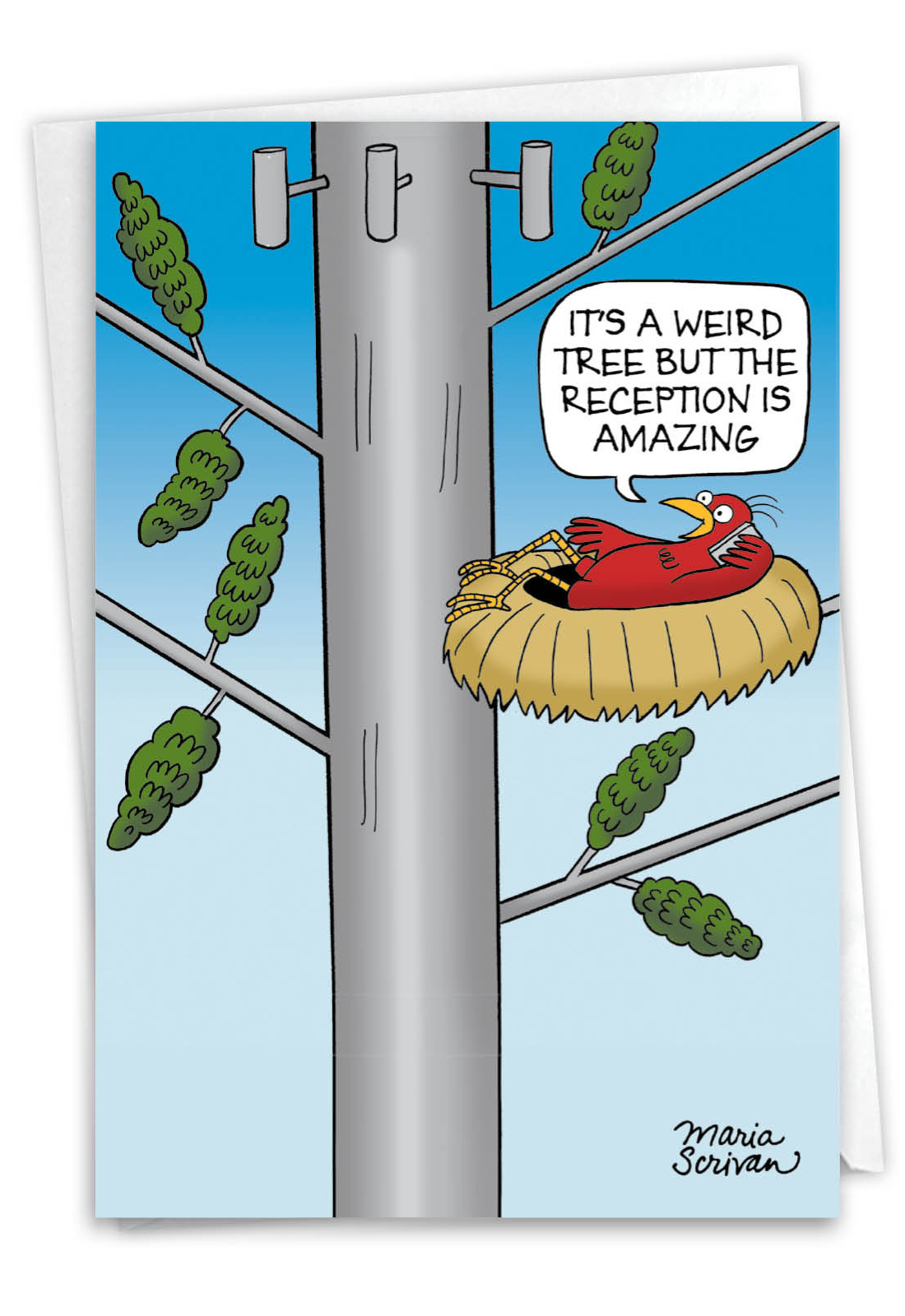 Weird Tree Cartoons Birthday Card By Maria Scrivan