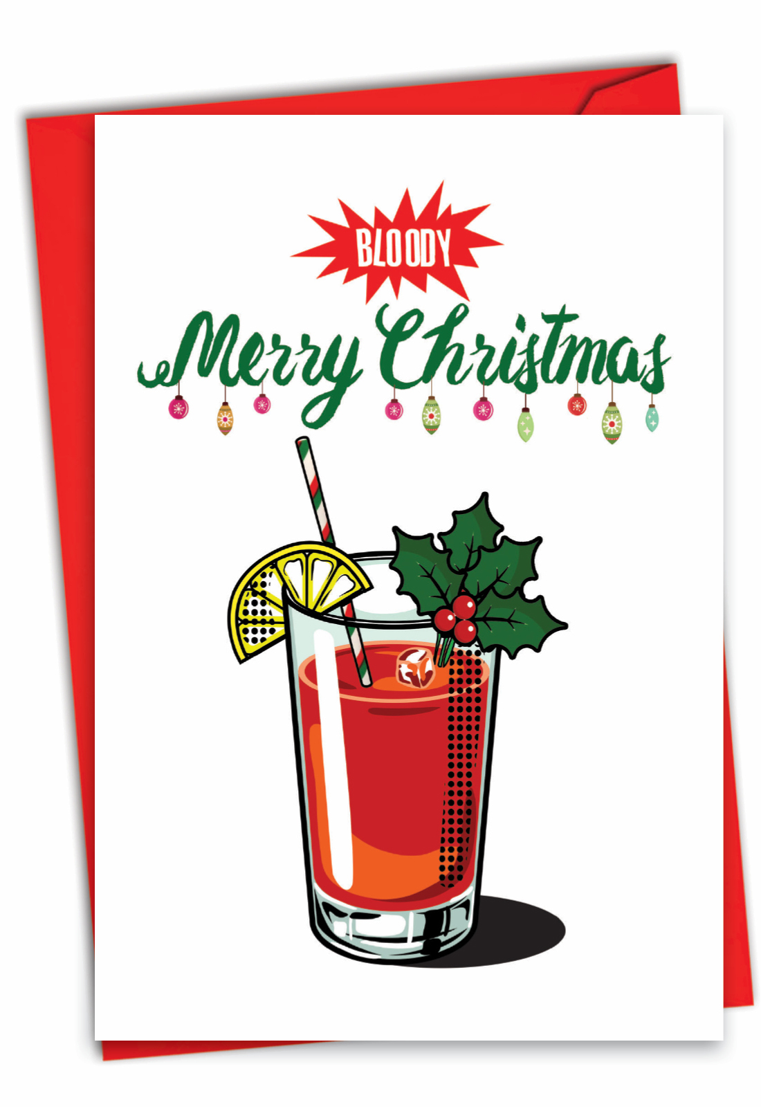 Bloody Merry: Creative Merry Christmas Printed Greeting Card