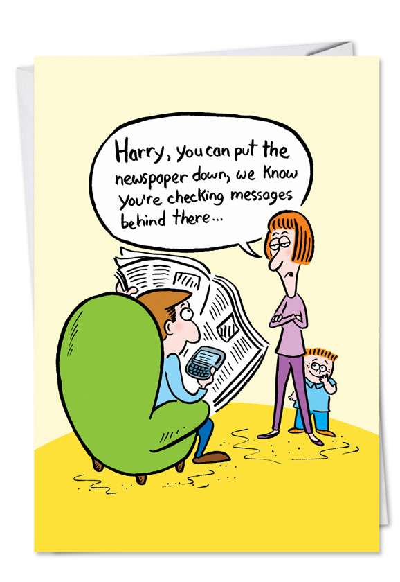 Checking Messages Father s Day Funny Greeting Card Checking Messages Father s Day Funny Greeting Card