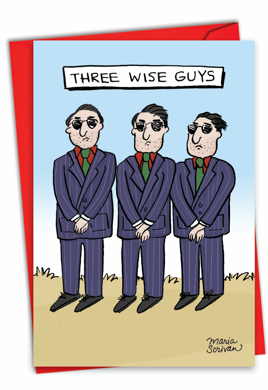 Three Wise Guys Christmas Humor Greeting Card