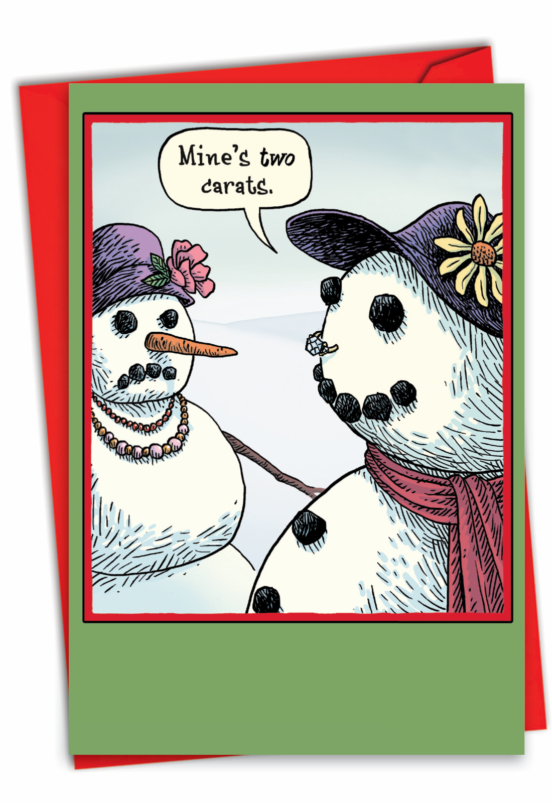 Two Carats Christmas Joke Paper Card By Dan Piraro