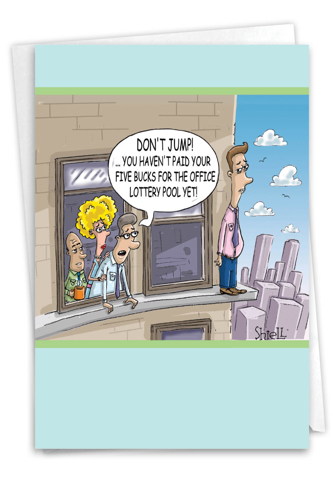 Don't Jump Cartoons Retirement Paper Card Mike Shiell