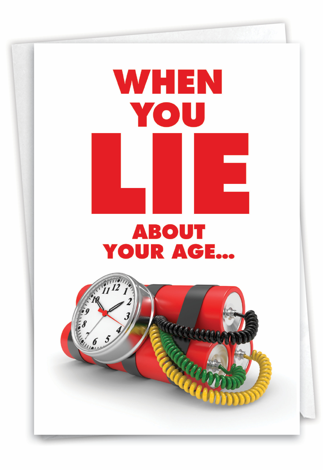 Lie About Age Funny Talk Bubbles Happy Birthday Card