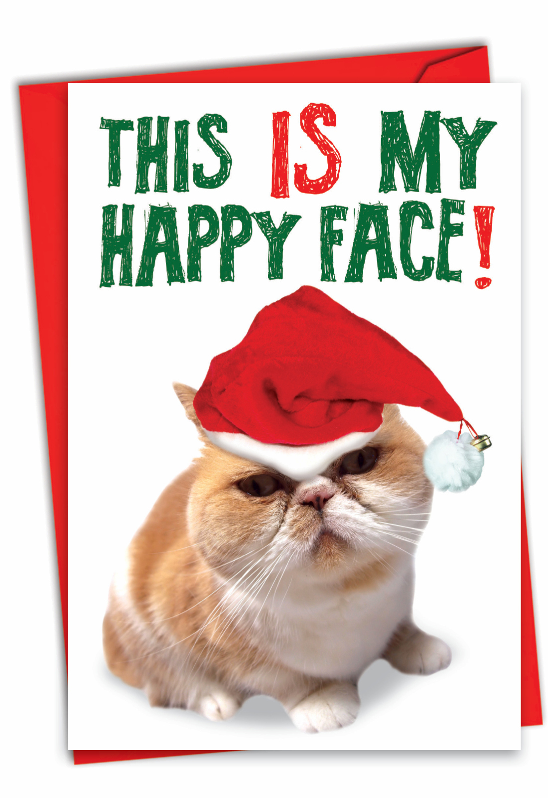 Happy Face Funny Christmas Greeting Card