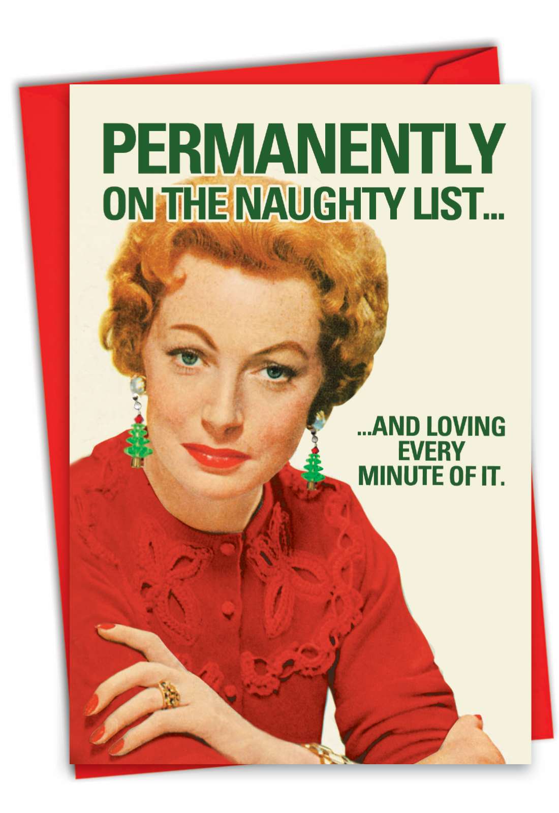 Permanent Naughty List: Funny Christmas Paper Greeting Card