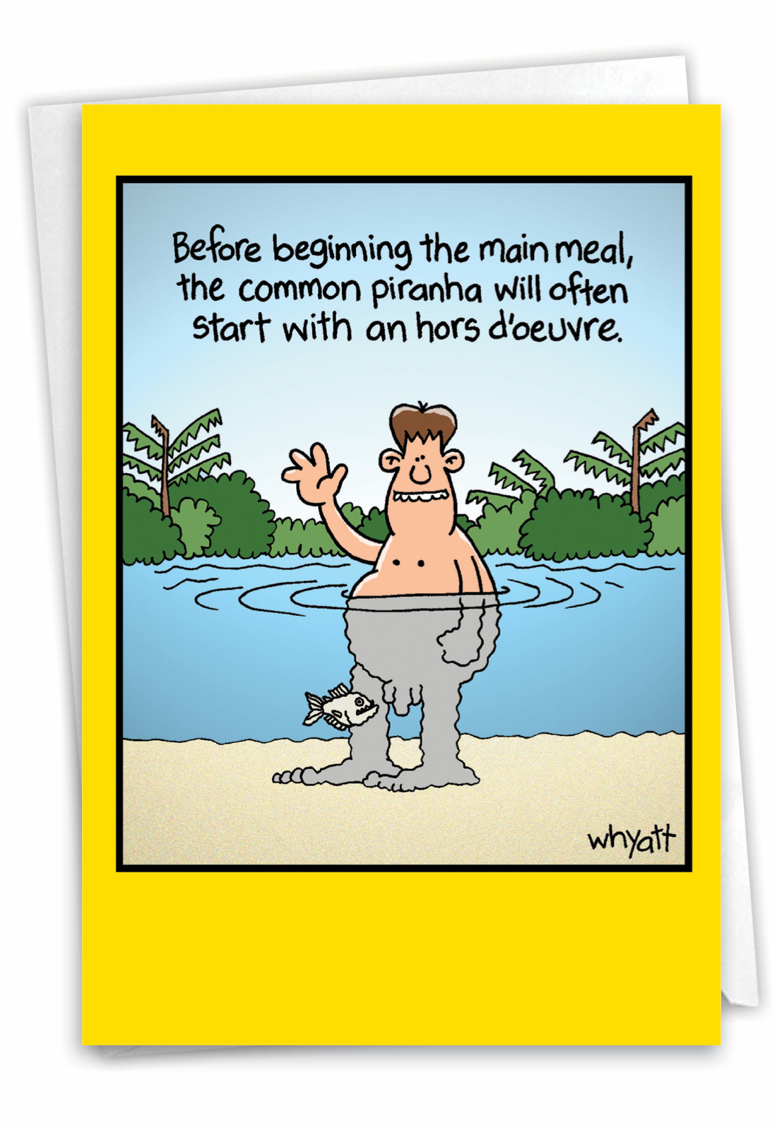 Piranha Tim Whyatt (Blank) Cartoons Not Greeted Card Tim Whyatt