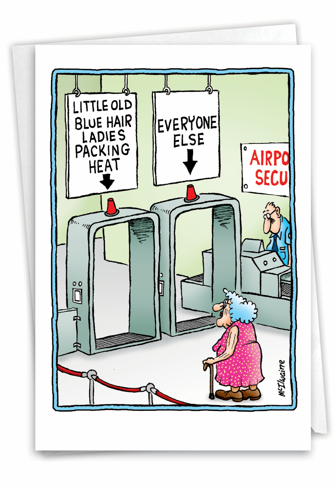 Blue Hair Ladies Card Cartoons Blank Card Randy Mcilwaine