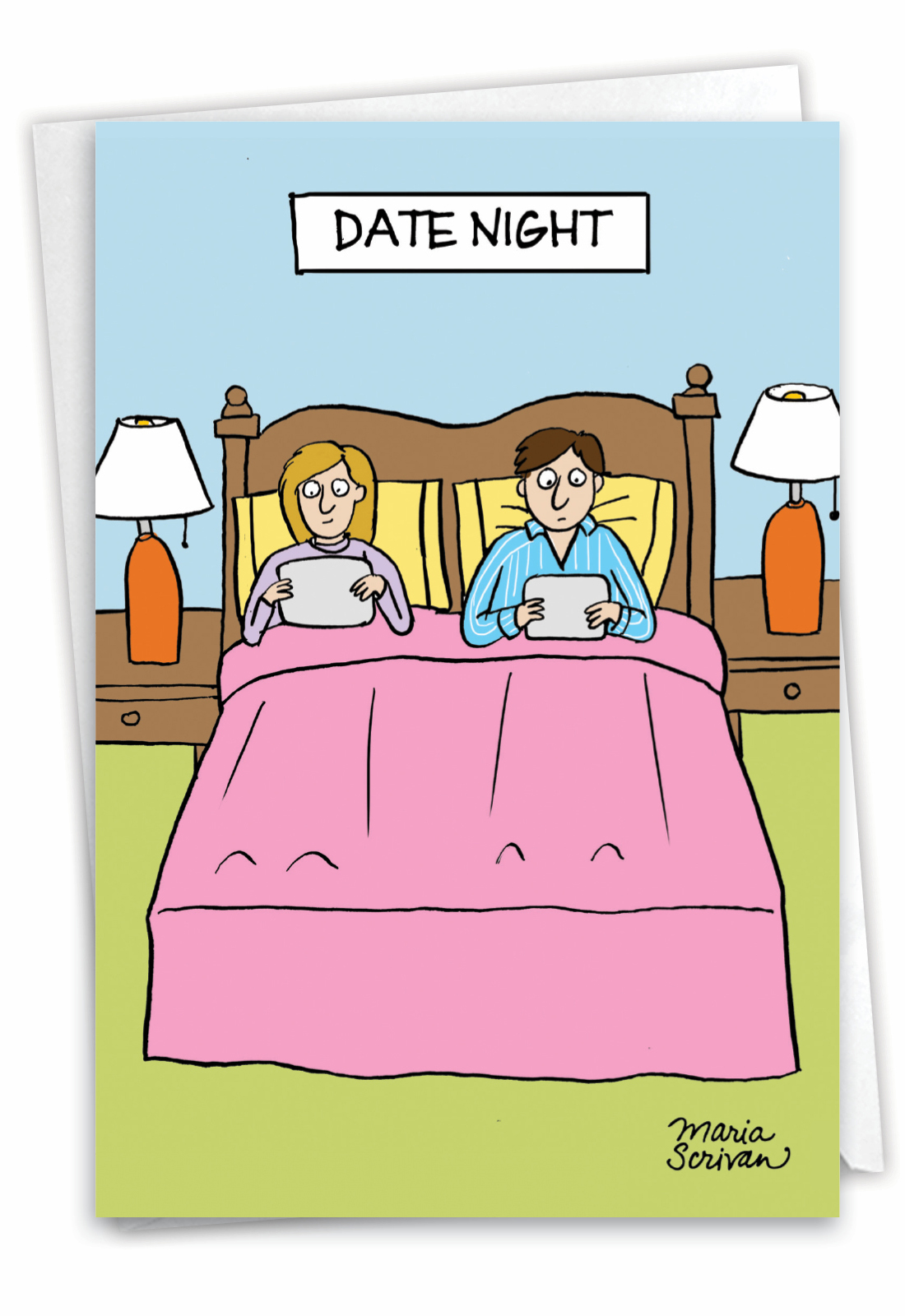 Date Night Cartoons Not Greeted Card Maria Scrivan