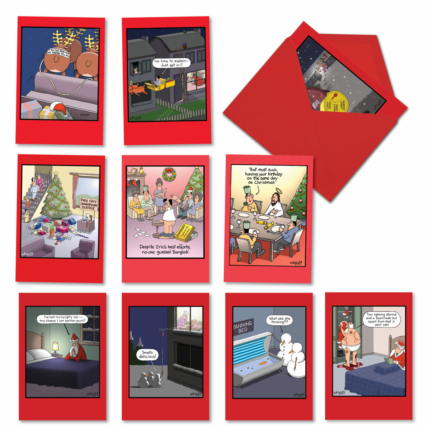 Whyatt's World Christmas: Funny Christmas Assortment Of Cards