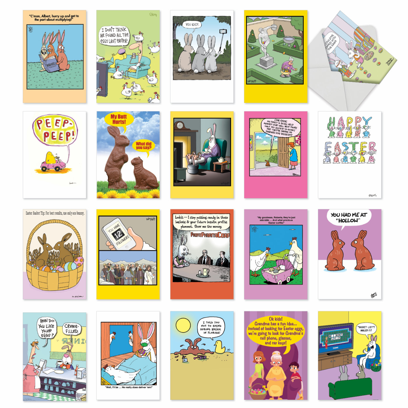 Eastertime Fun: Humorous Easter Assorted Set of 20 Cards