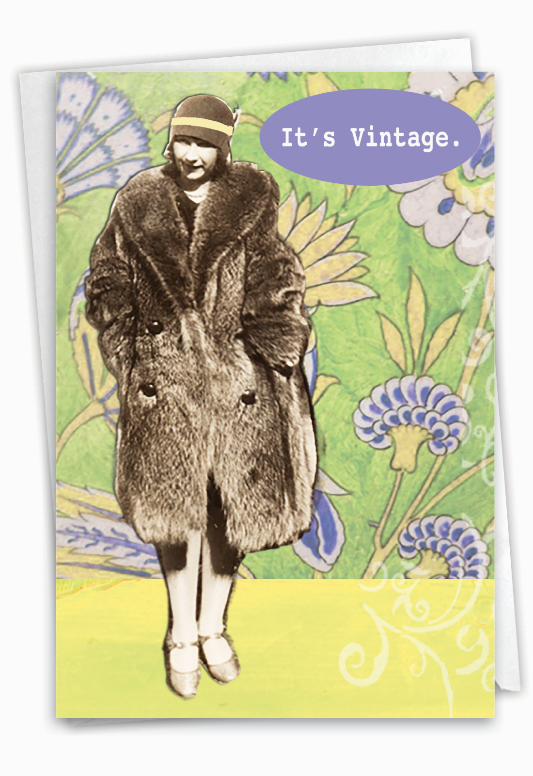 Vintage Fur Picture Birthday Card Debbie Tomassi