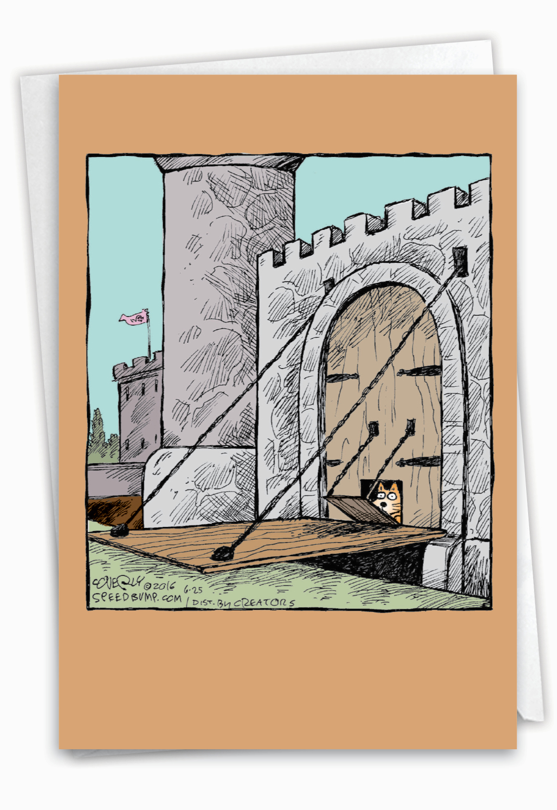 Cat Castle Gate Cartoons Birthday Card Dave Coverly