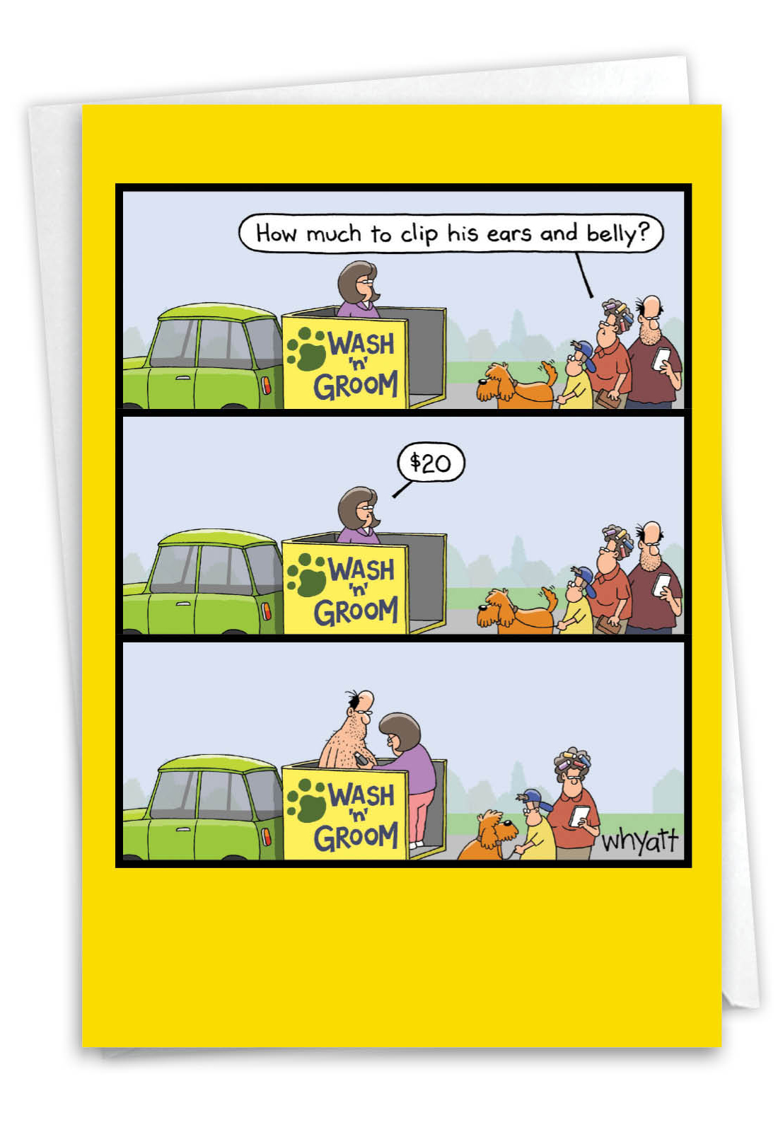 Dad Wash 'n' Groom Cartoons Father's Day Card By Tim Whyatt