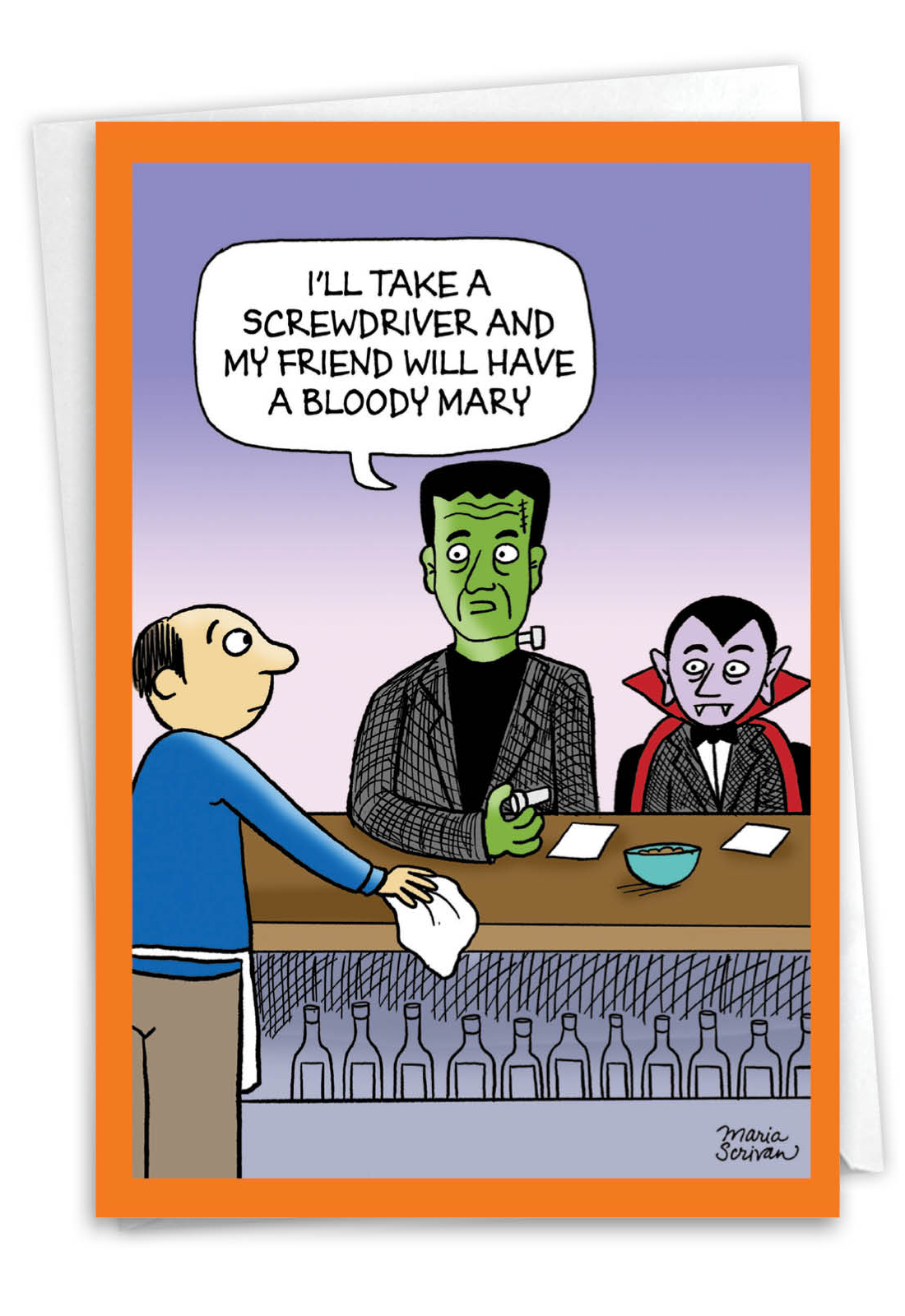Monster Drinks: Humorous Halloween Card