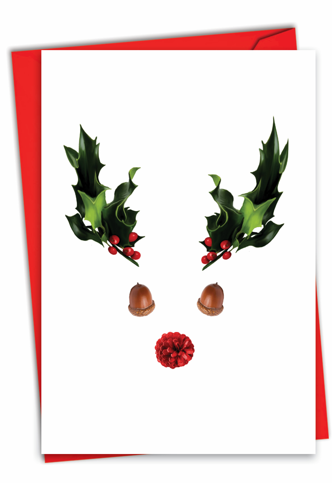Abstract Reindeer - Acorn: Creative Merry Christmas Greeting Card