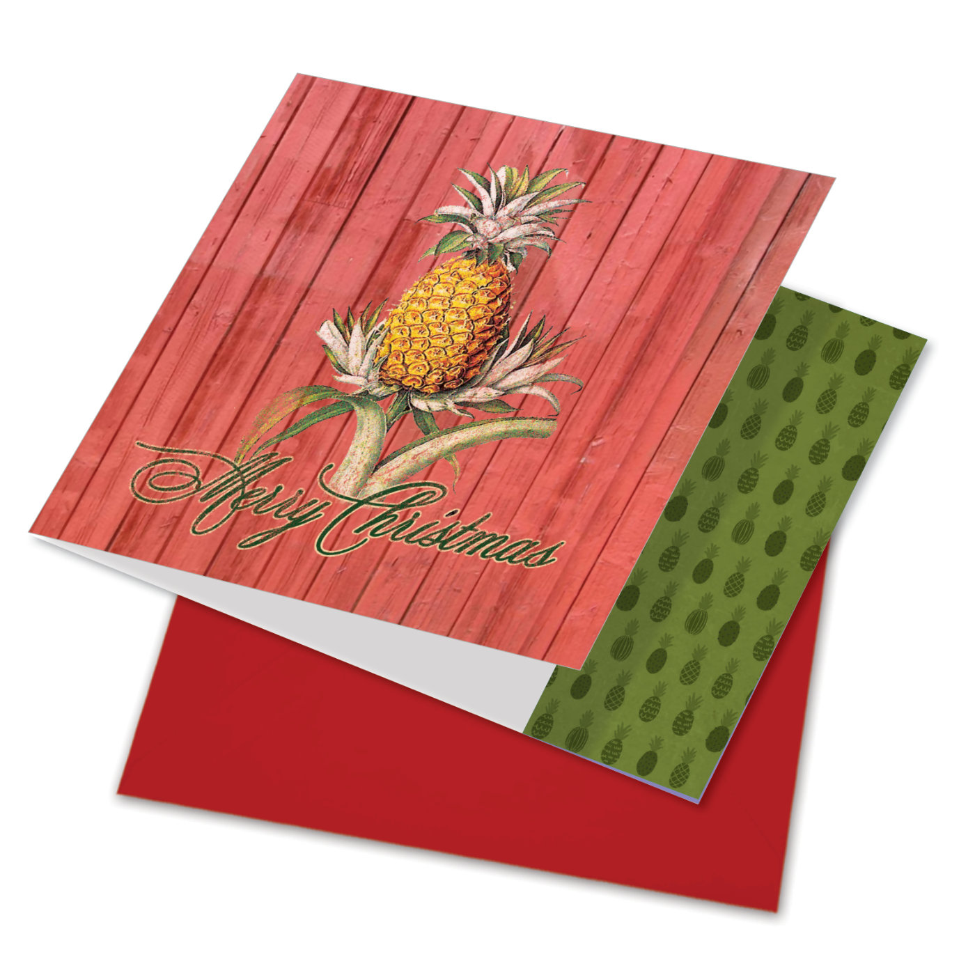 Holiday Harvest: Stylish Christmas Square-Top Paper Card