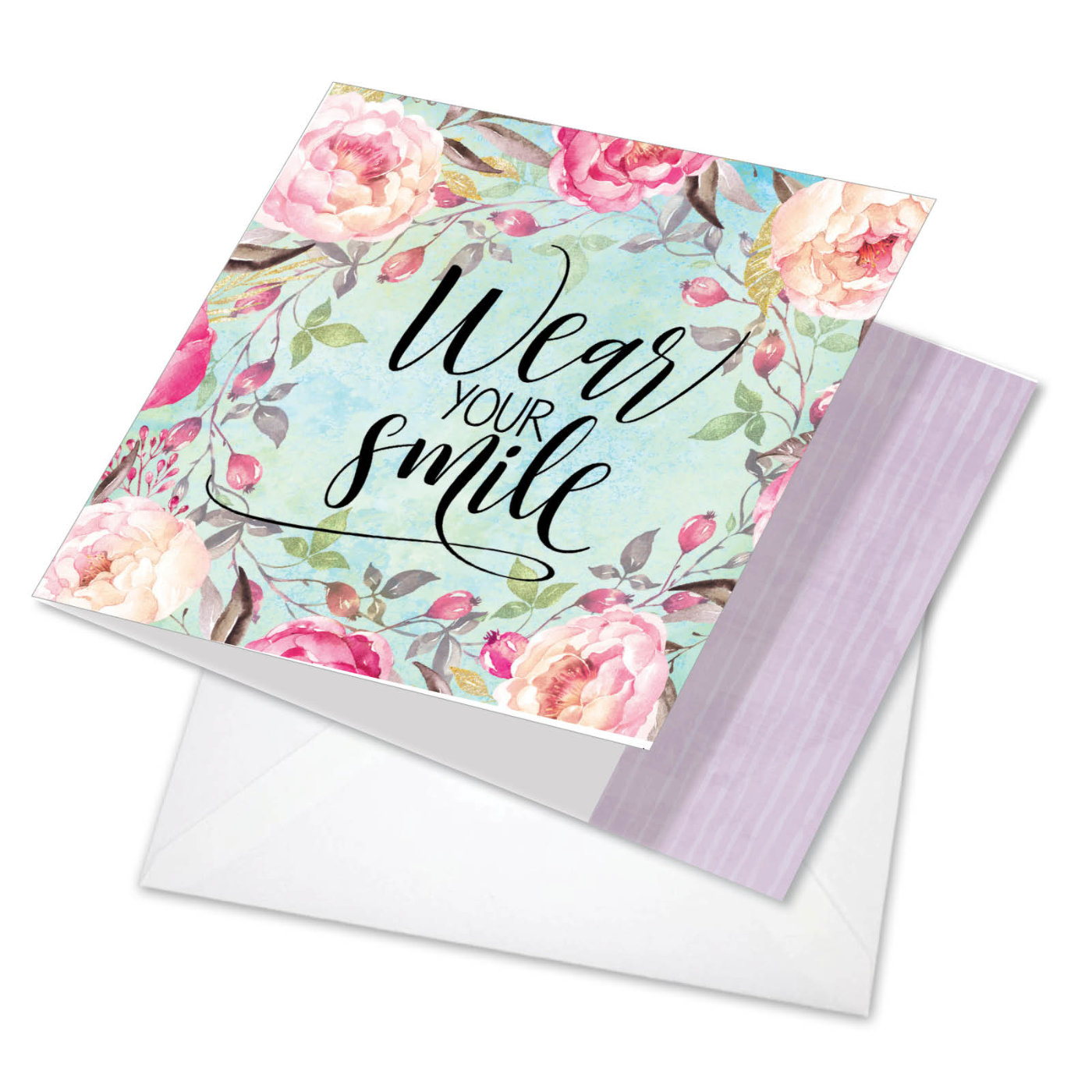 Words of Encouragement Smile: Friendship Blank Square-Top Card