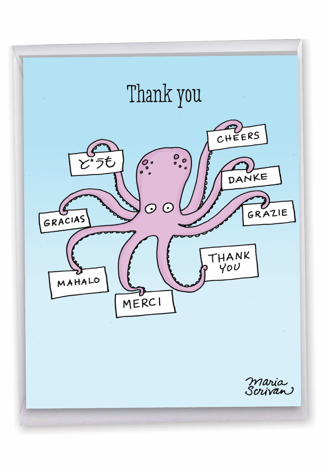 Octopus Thank You Cartoons Jumbo Thank You Card Maria Scrivan