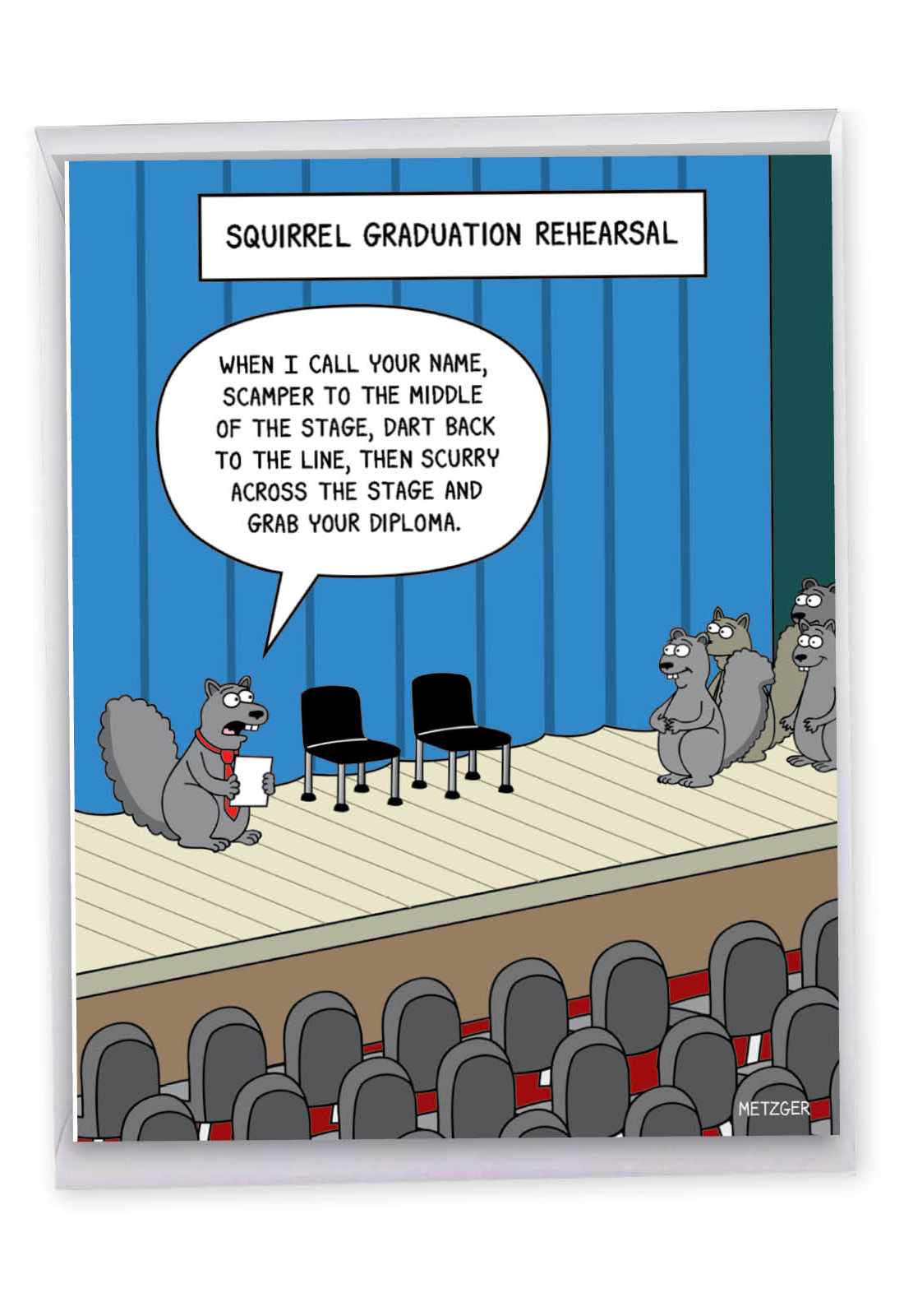 Squirrel Graduation Rehearsal: Graduation Jumbo Card