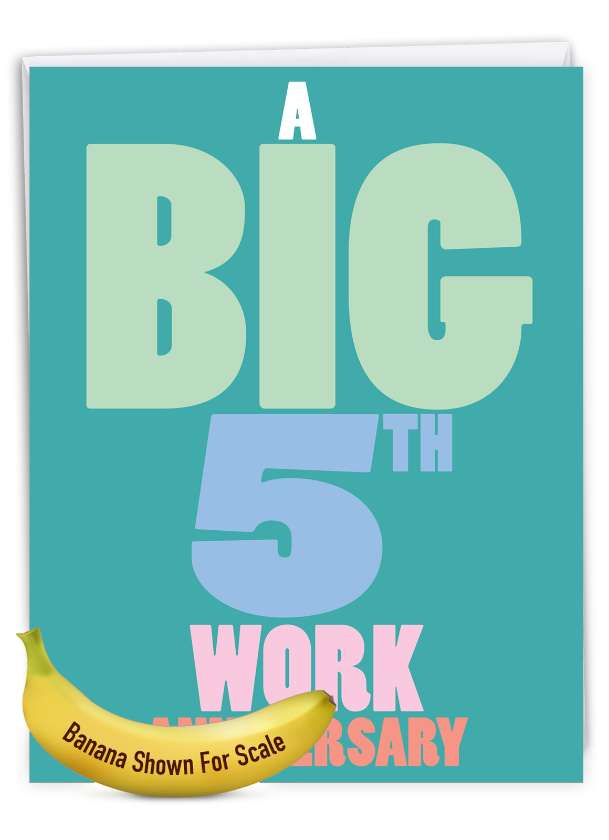 5 Years At Work Milestone Anniversary Large Greeting Card 5-years-at-work-milestone-anniversary-large-greeting-card