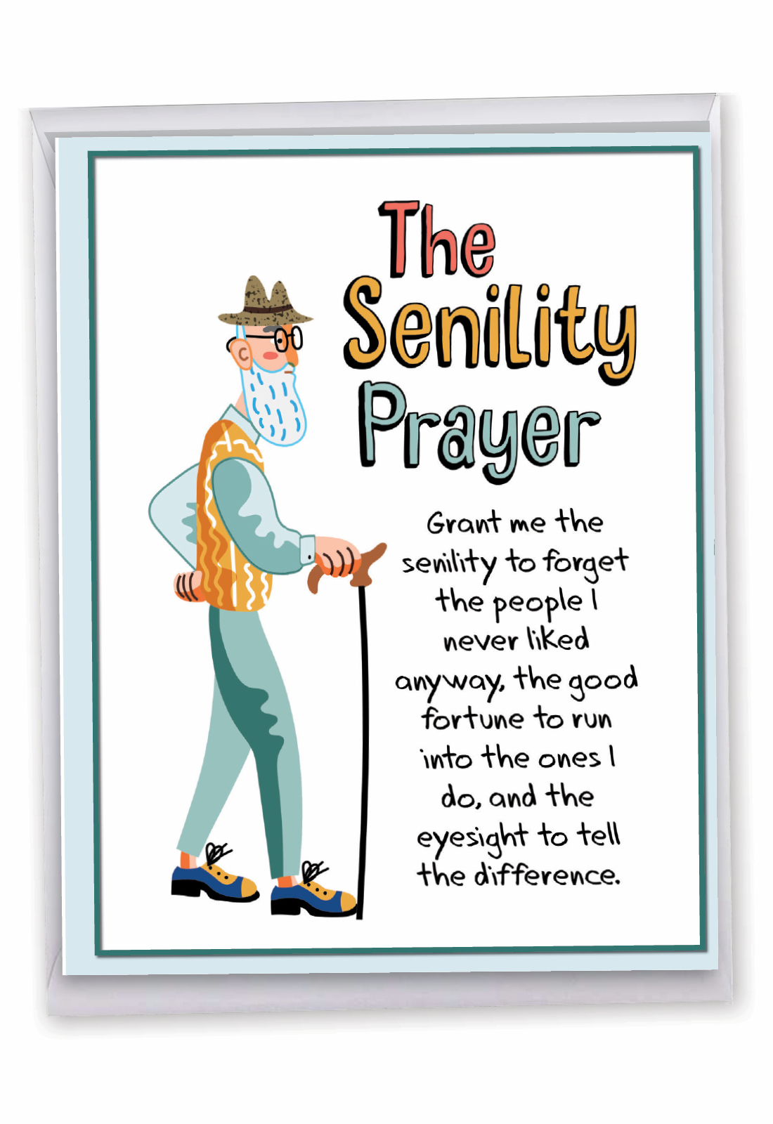 Man's Senility Prayer: Humorous Birthday Over-sized Paper Greeting Card