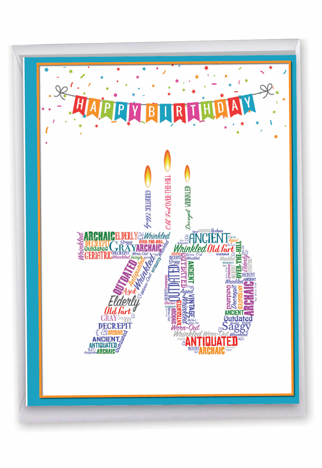 Word Cloud Milestones - 70: Hysterical Milestone Birthday Giant Printed ...