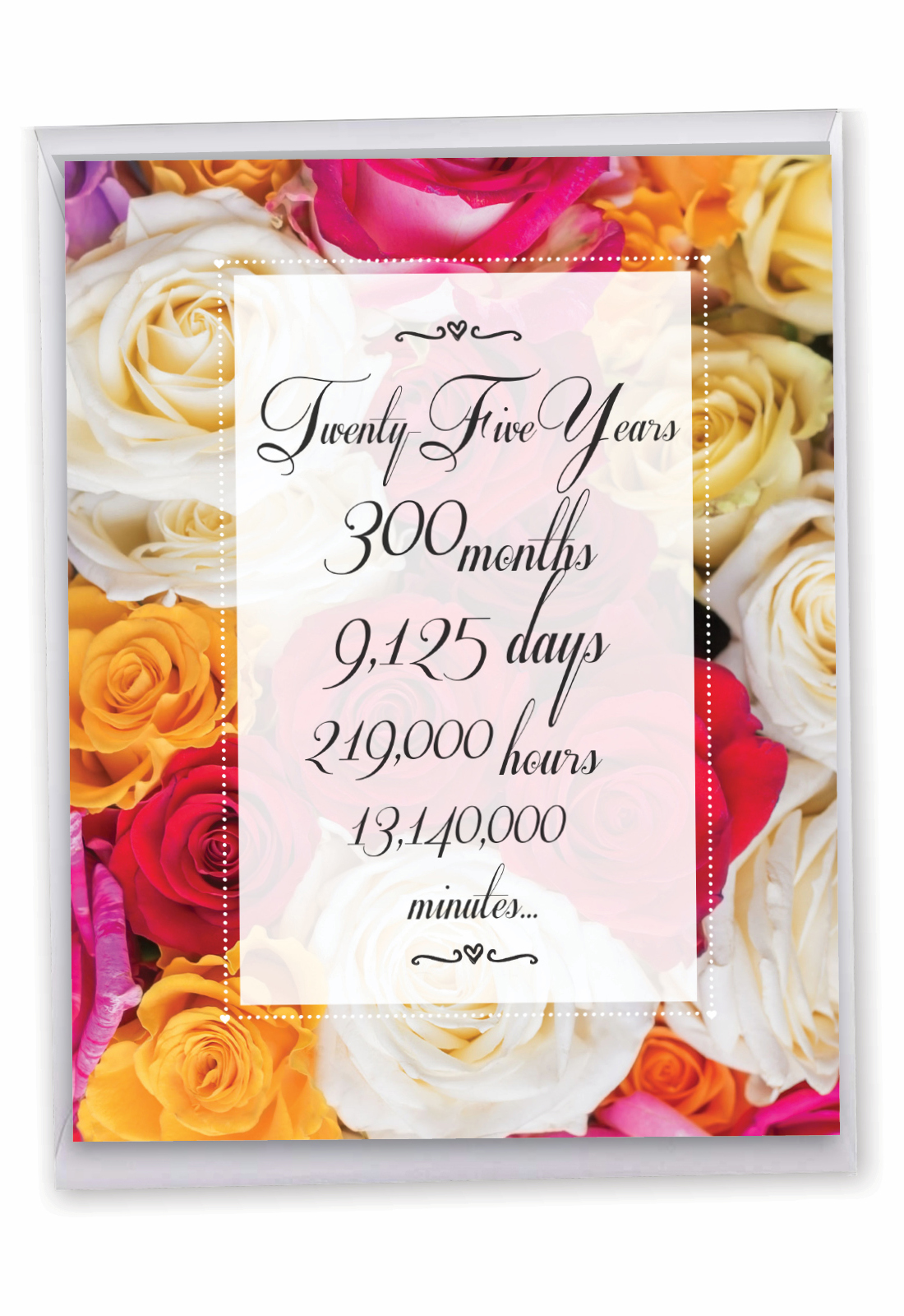 25 Year Time Count: Milestone Anniversary Large Paper Card