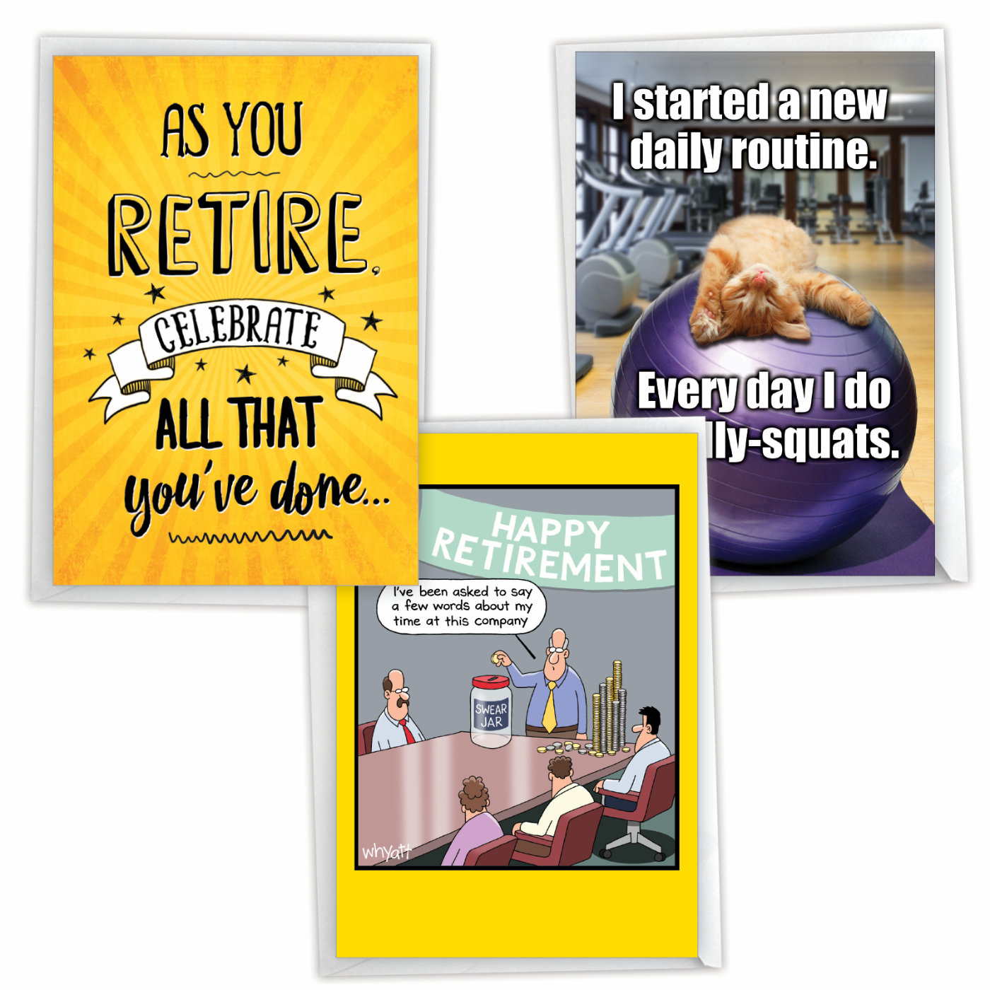 Retirement Smiles: Funny Retirement Variety Pack of 3 Cards